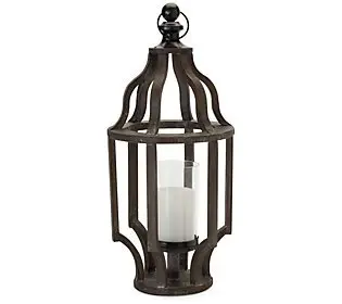 MELROSE Wood Lantern Candle Holder 22.5'h - One-color