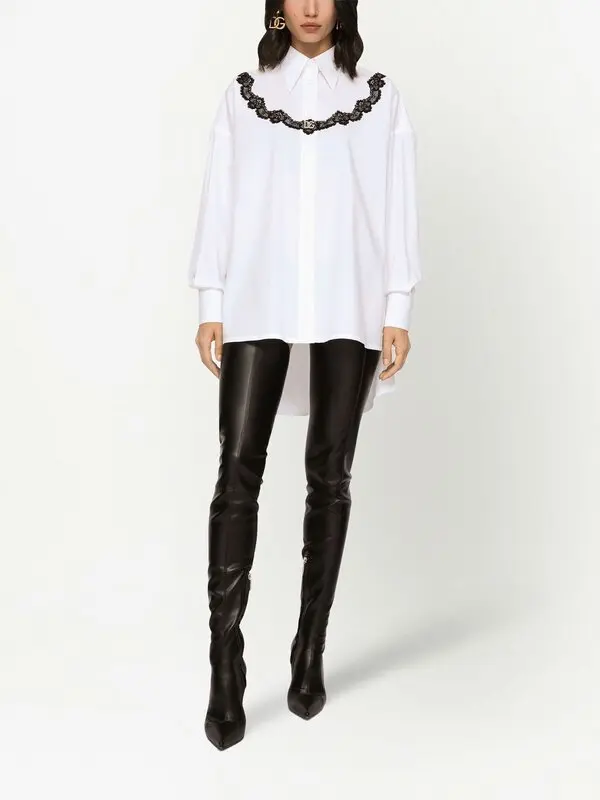 Dolce & Gabbana Lace-insert Poplin Shirt