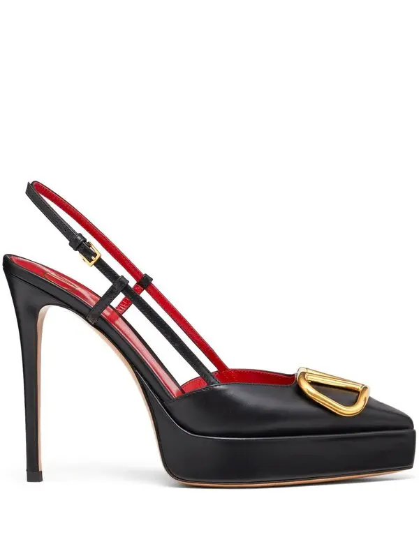 Valentino Garavani 120mm Vlogo Signature Slingback Pumps - Black