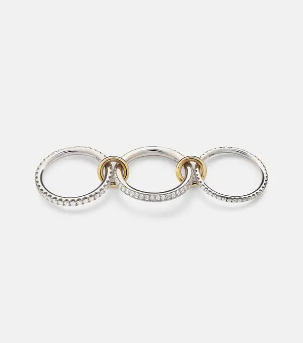 SPINELLI KILCOLLIN Nova Sterling Silver And 18kt Gold Ring With Diamonds - Multicoloured