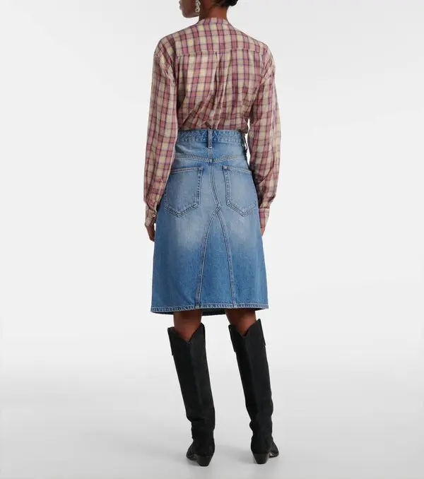MARANT ETOILE Fiali Denim Midi Skirt - Blue