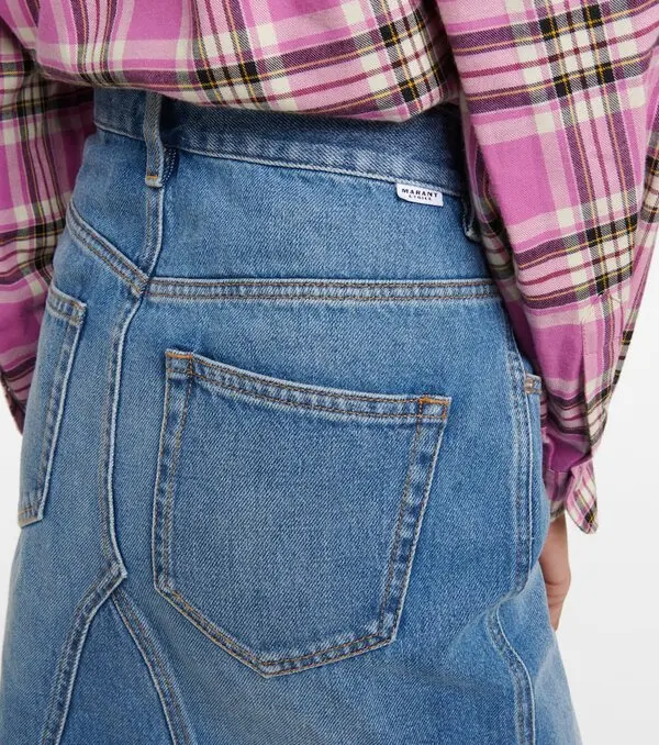 MARANT ETOILE Fiali Denim Midi Skirt - Blue