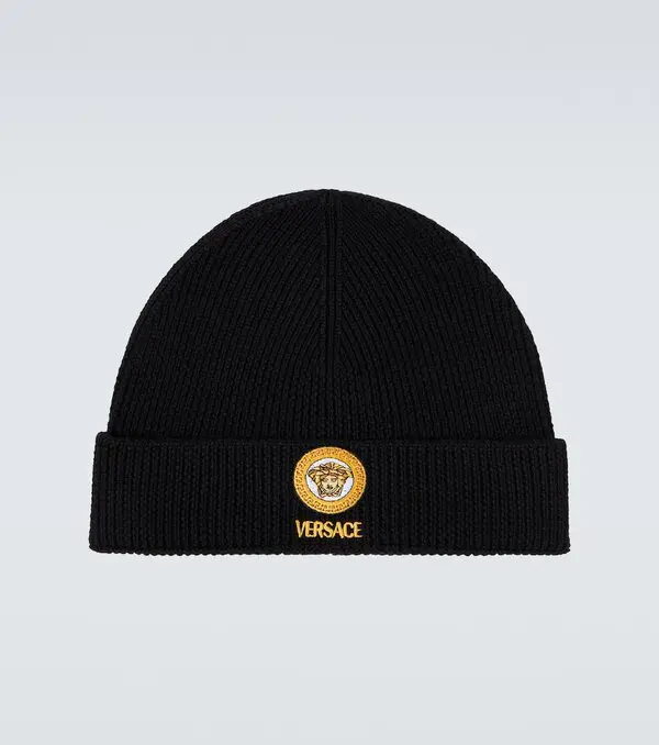 Versace Medusa Wool Beanie - Black