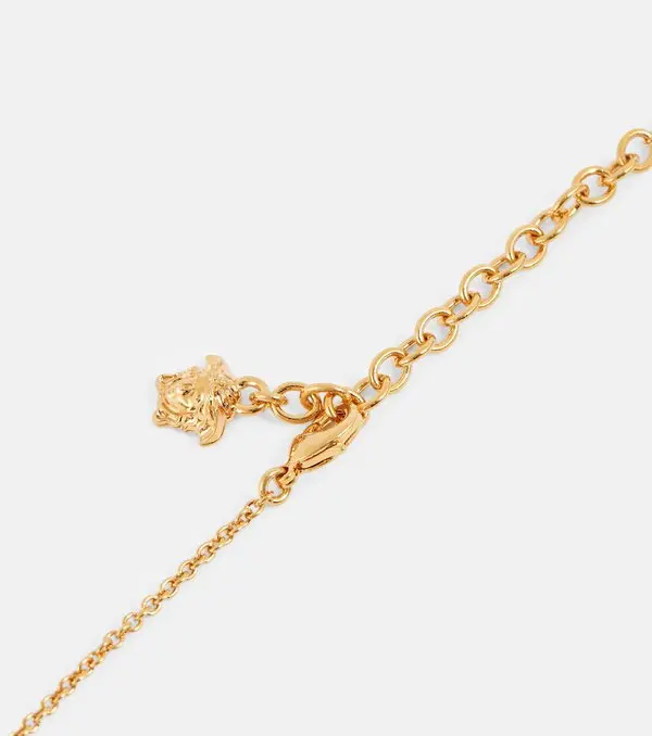 Versace Medusa Enamel Pendant Necklace - Black