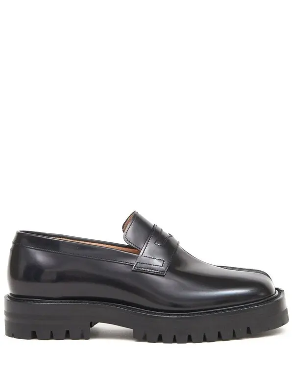 MAISON MARGIELA Tabi Leather Loafers - Jet Black