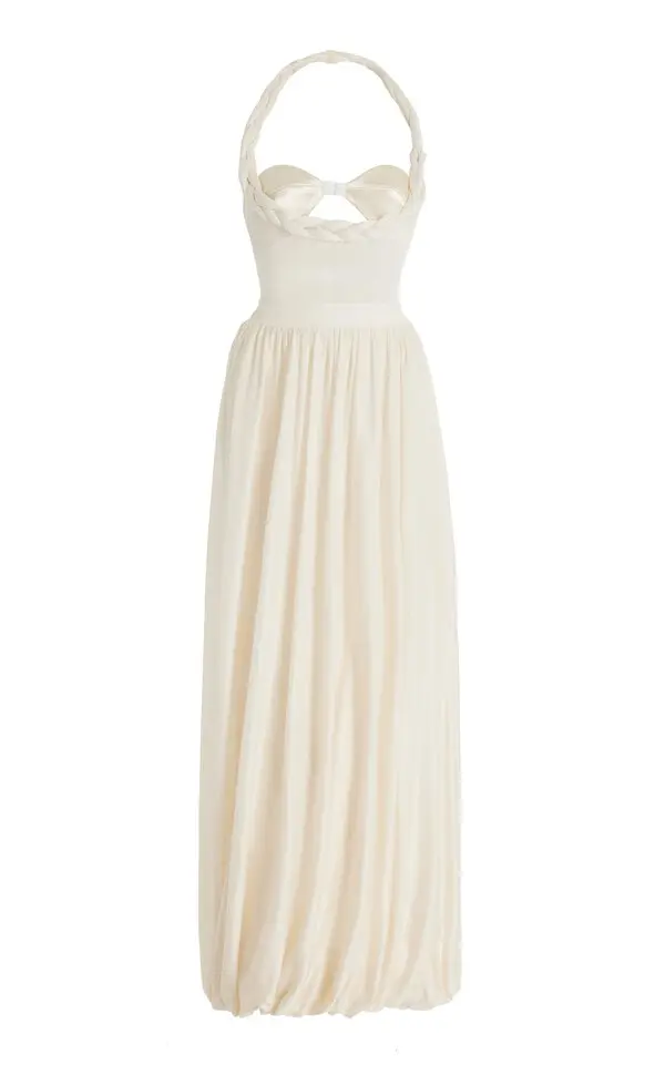 Bevza Kosa The Braid Silk Jersey Midi Dress