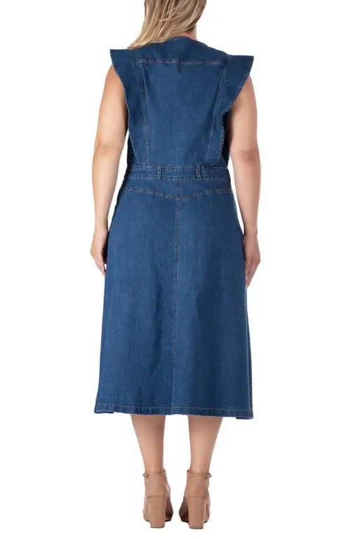 STANDARDS & PRACTICES Ruffle Sleeveless Denim Dress