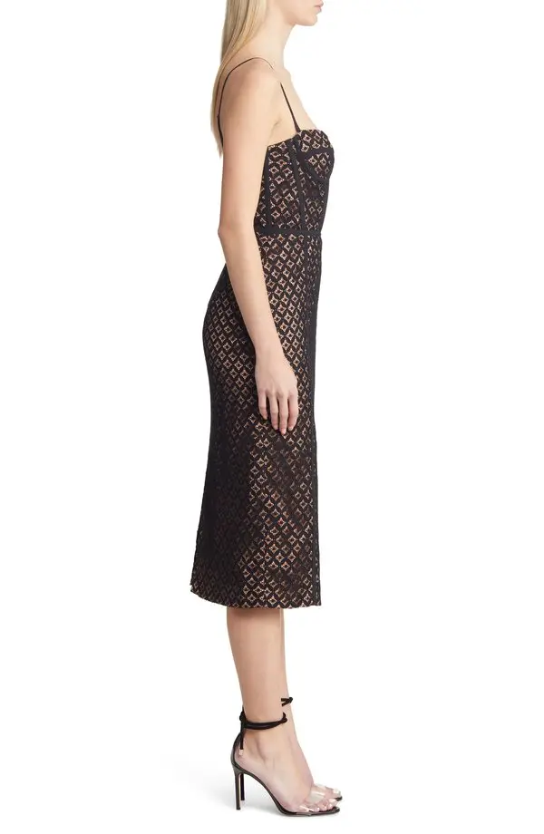 Bardot Charley Corset Lace Cocktail Midi Dress