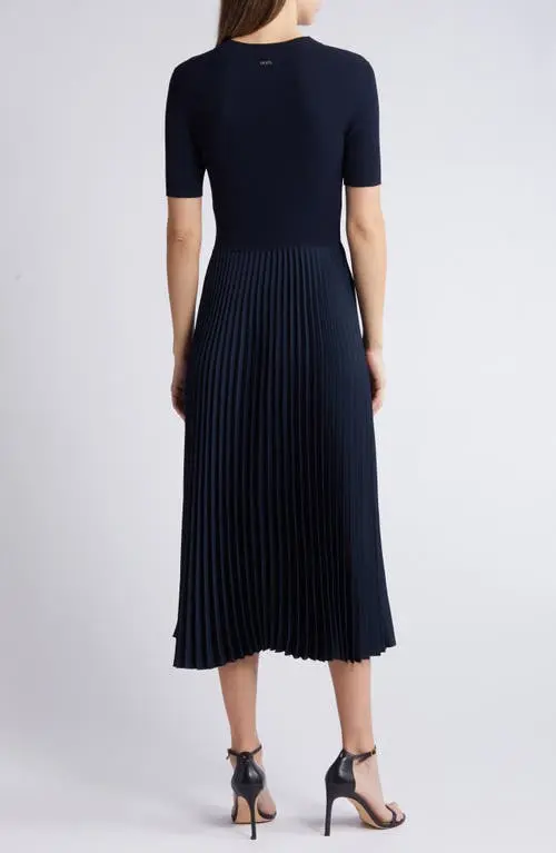 BOSS Fadrid Ribbed Pleated A-line Dress - Sky Captain