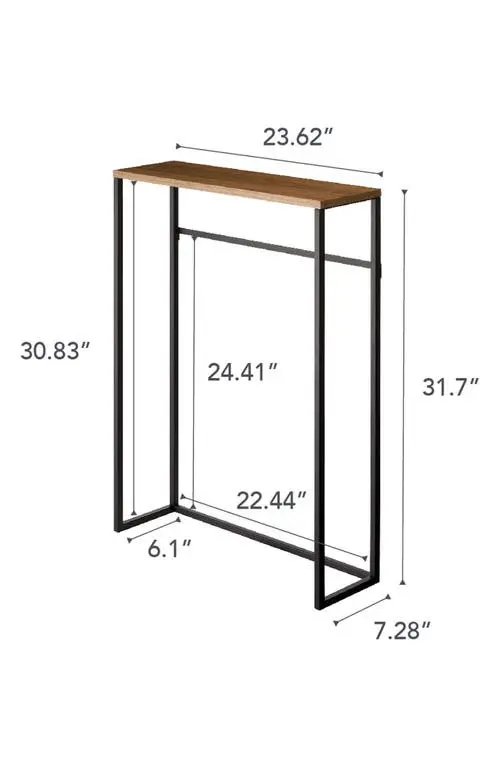 YAMAZAKI Narrow Entryway Wood Top Console Table - Black