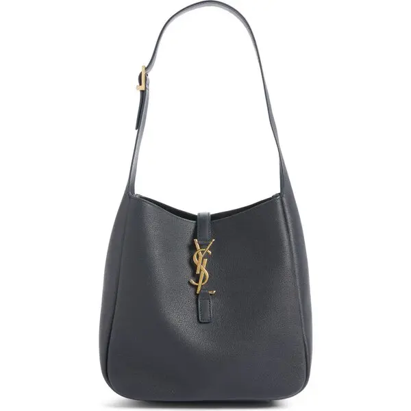 Saint Laurent Small Le 5 À 7 Leather Hobo - Bleu Abysse