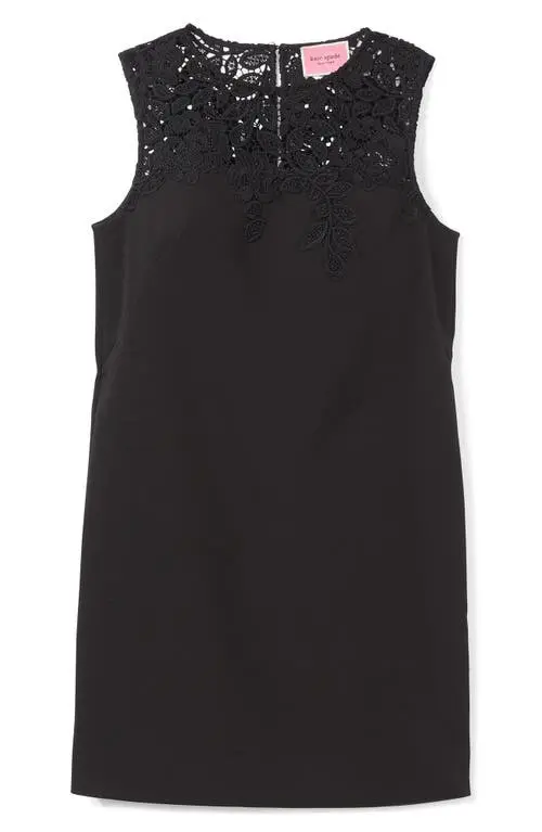 Kate Spade New York Floral Lace Appliqué Crepe Shift Dress