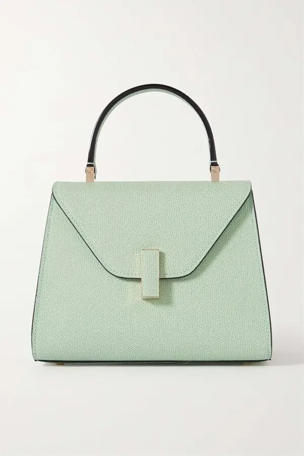 VALEXTRA Green Iside Mini Textured-leather Tote