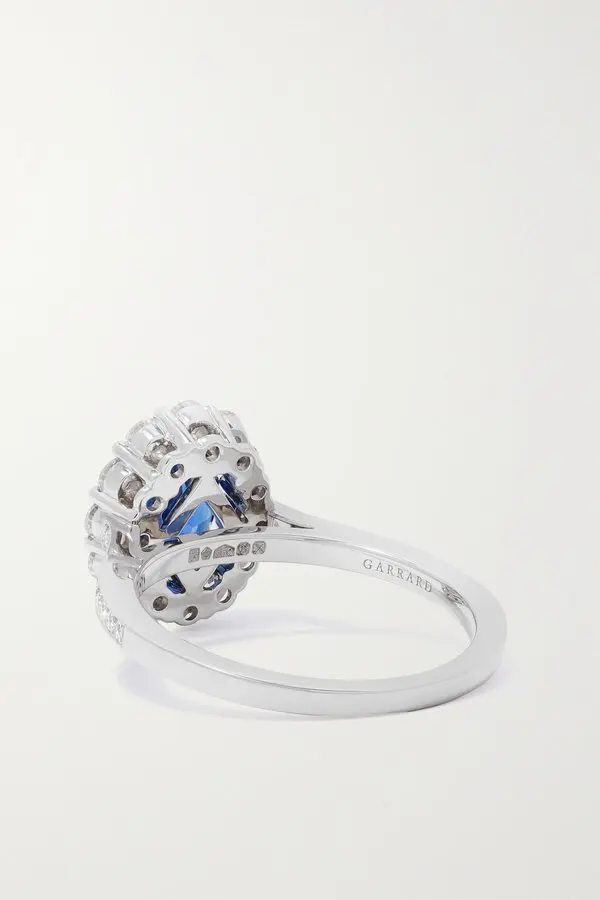 GARRARD 1735 Platinum, Sapphire And Diamond Ring - Blue