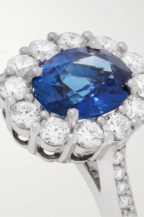 GARRARD 1735 Platinum, Sapphire And Diamond Ring - Blue