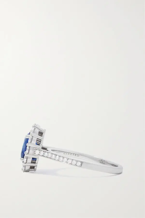 GARRARD 1735 Platinum, Sapphire And Diamond Ring - Blue