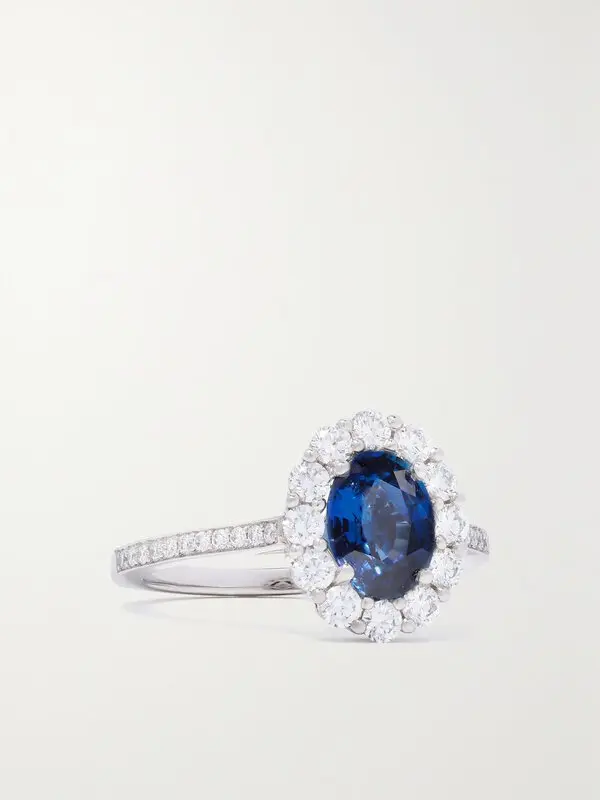 GARRARD 1735 Platinum, Sapphire And Diamond Ring - Silver