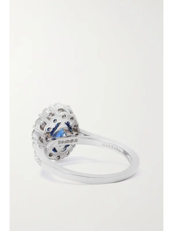 GARRARD 1735 Platinum, Sapphire And Diamond Ring - Silver