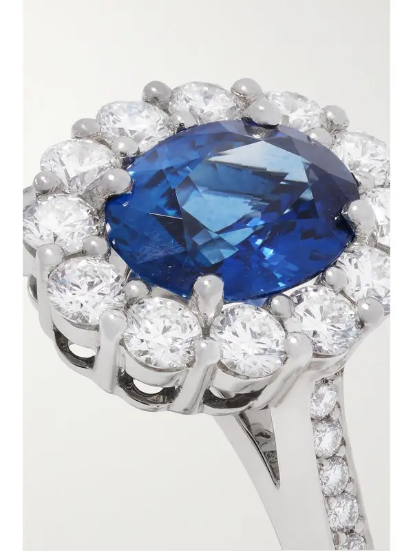 GARRARD 1735 Platinum, Sapphire And Diamond Ring - Silver