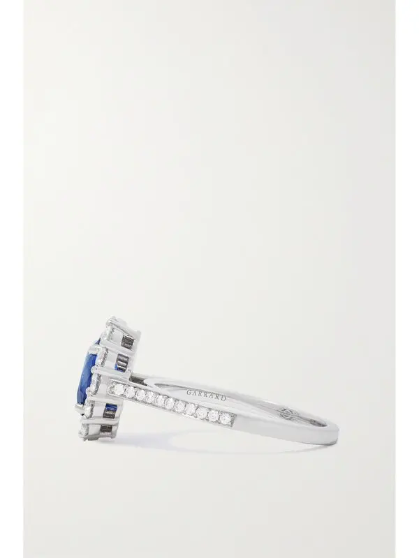 GARRARD 1735 Platinum, Sapphire And Diamond Ring - Silver