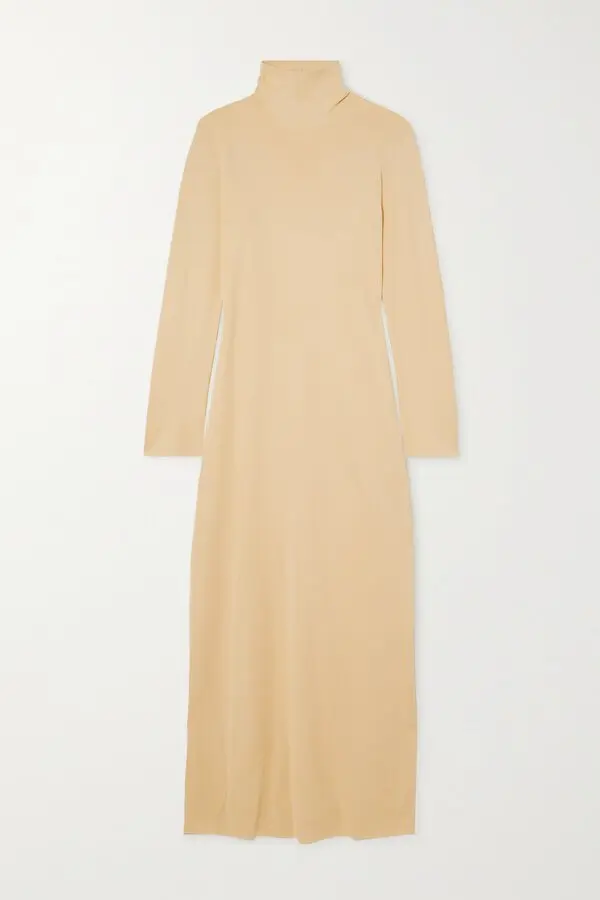 THE ROW Alicho Stretch-jersey Turtleneck Maxi Dress - Cream