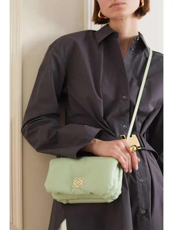 Loewe Puffer Goya Mini Embellished Padded Leather Shoulder Bag