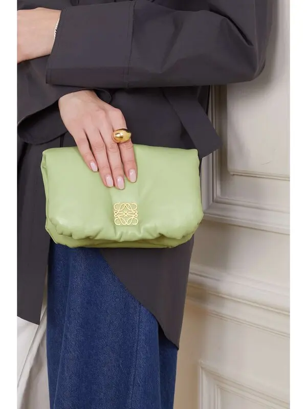 Loewe Puffer Goya Mini Embellished Padded Leather Shoulder Bag