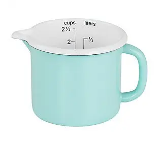 MARTHA STEWART 2.5-cup Enamel On Steel Measuring Cup In Aqua - One-color