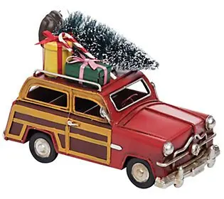 GALLERIE II Christmas Woodie Car Figurine - One-color
