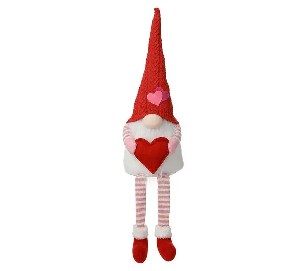 GLITZHOME Val The Sitting Lovestruck Valentine's Day Gnome - One-color
