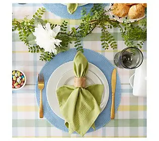 DESIGN IMPORTS Sweet Spring Plaid Tablecloth 52 X52