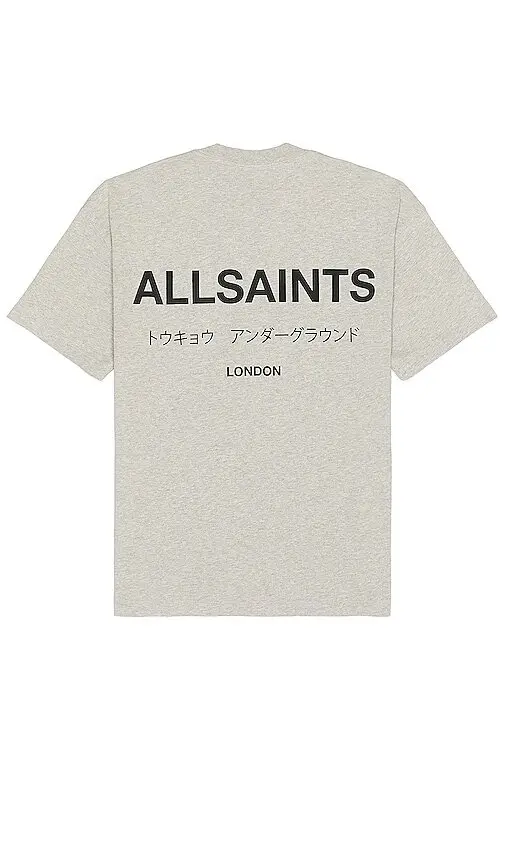 ALLSAINTS Underground Short Sleeve Crew In Grey - Grey Marl