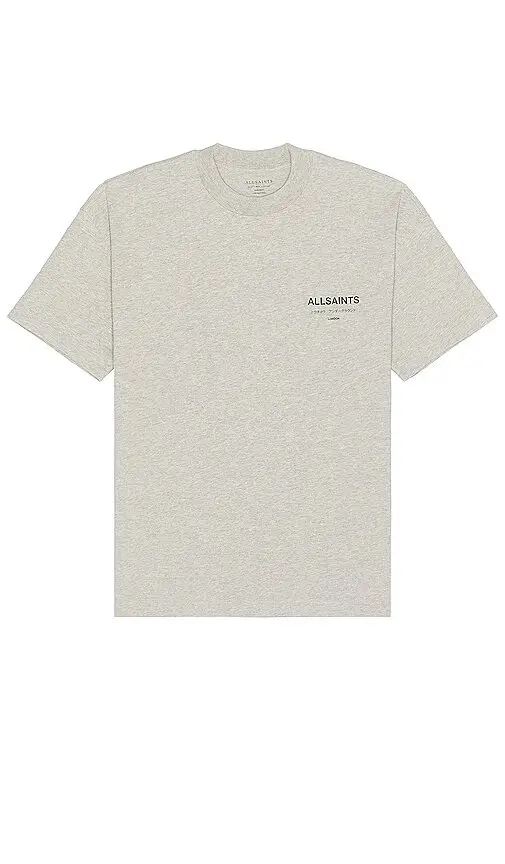 ALLSAINTS Underground Short Sleeve Crew In Grey - Grey Marl
