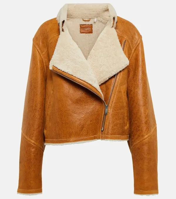MARANT ETOILE Apstya Leather And Shearling Jacket