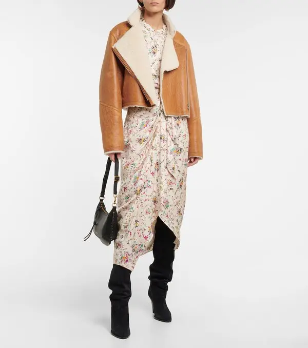 MARANT ETOILE Apstya Leather And Shearling Jacket