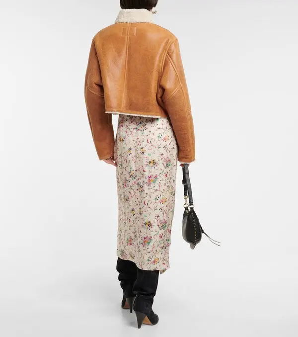 MARANT ETOILE Apstya Leather And Shearling Jacket