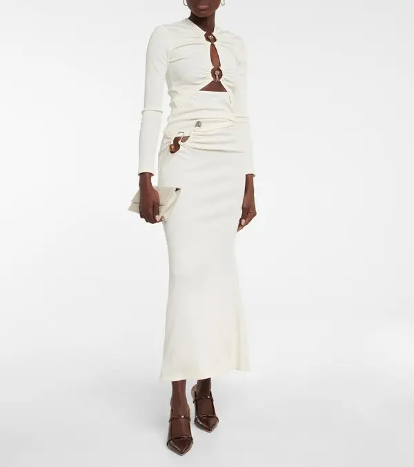 Christopher Esber Distort Cutout Midi Skirt - White