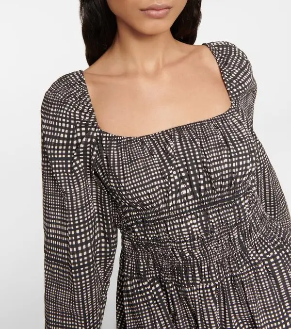 Proenza Schouler White Label Checked Cotton Poplin Midi Dress