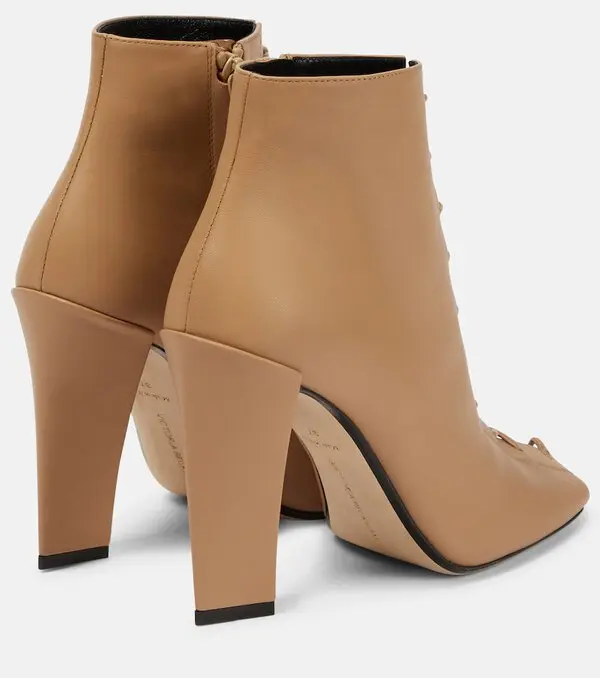 Victoria Beckham Reece Lace-up Leather Ankle Boots