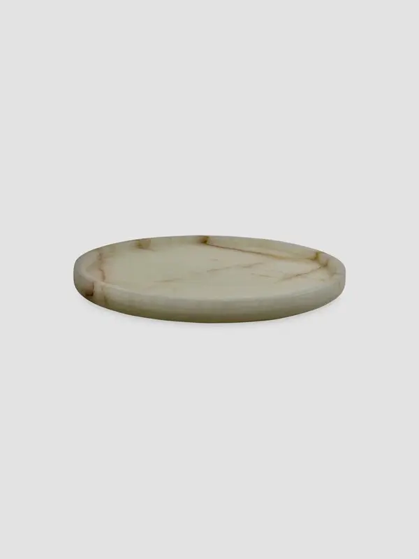 MARBLE CRAFTER Athena Onyx Honed 14" Round Tray