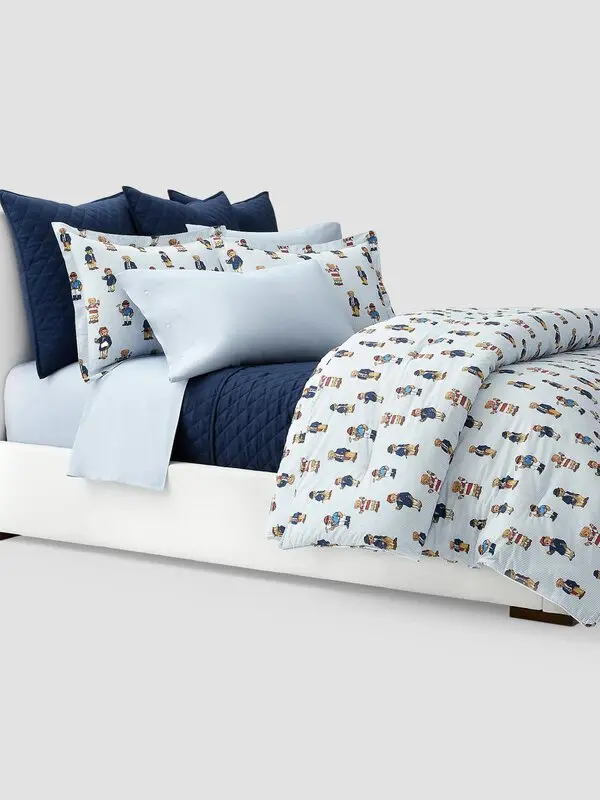 Ralph Lauren Teddy Bear Stripe 4-piece Sheeting Set