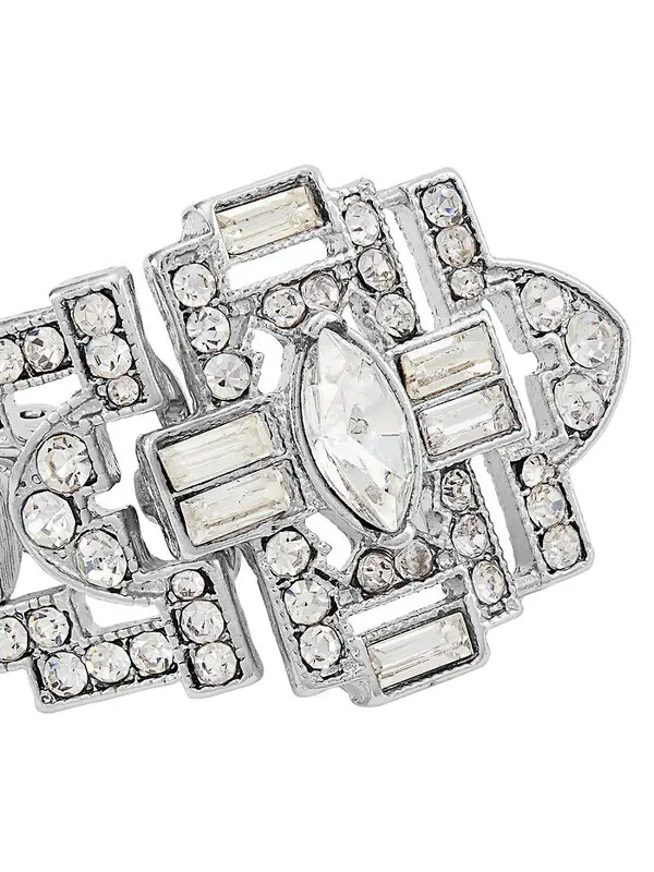 KENNETH JAY LANE Rhodium-plated & Glass Crystal Clip-on Earrings
