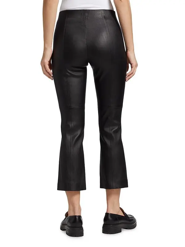 Vince Cropped Leather Boot-cut Pants