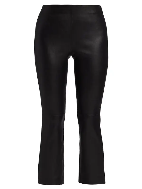 Vince Cropped Leather Boot-cut Pants