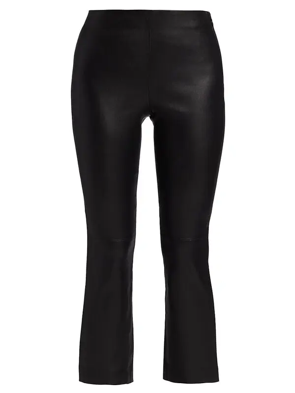 Vince Cropped Leather Boot-cut Pants
