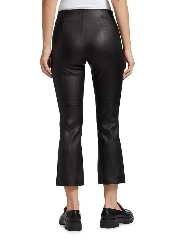 Vince Cropped Leather Boot-cut Pants