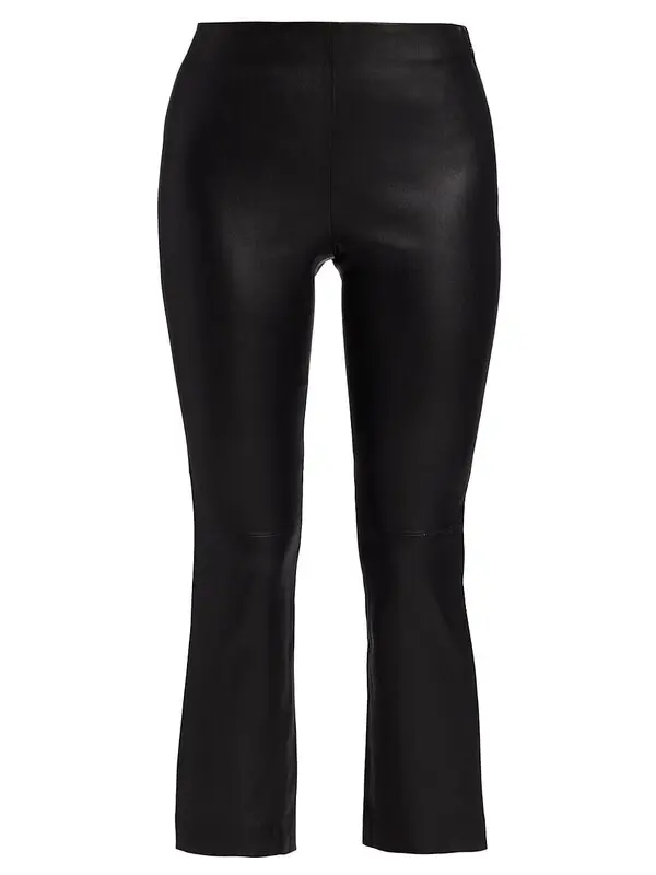 Vince Cropped Leather Boot-cut Pants