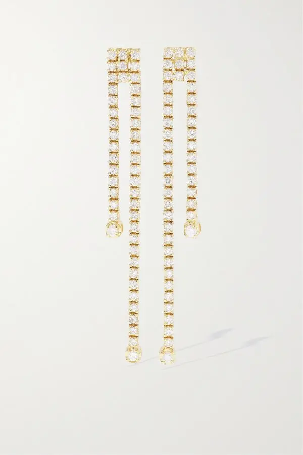 JENNIFER MEYER Four Prong 18-karat Diamond Earrings