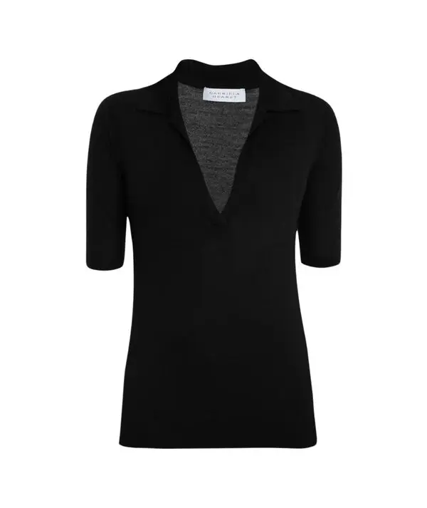 Gabriela Hearst Frank Cashmere Polo Top - Black