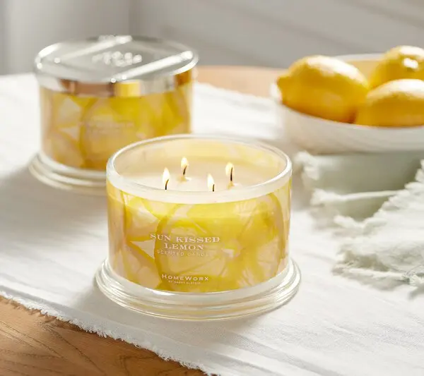 HOMEWORX BY SLATKIN + CO. Homeworx Slatkin & Co. S/2 Sun Kissed Lemon 18oz Candles - One-color
